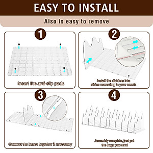 Purse Organizer for Closet, Shelf Dividers for Closet Organization, Purse Handbag Storage Closet Organizer, Adjustable Acrylic Bag Divider Organizers for Sweaters, Shirts, 10 Dividers, 2 Bases