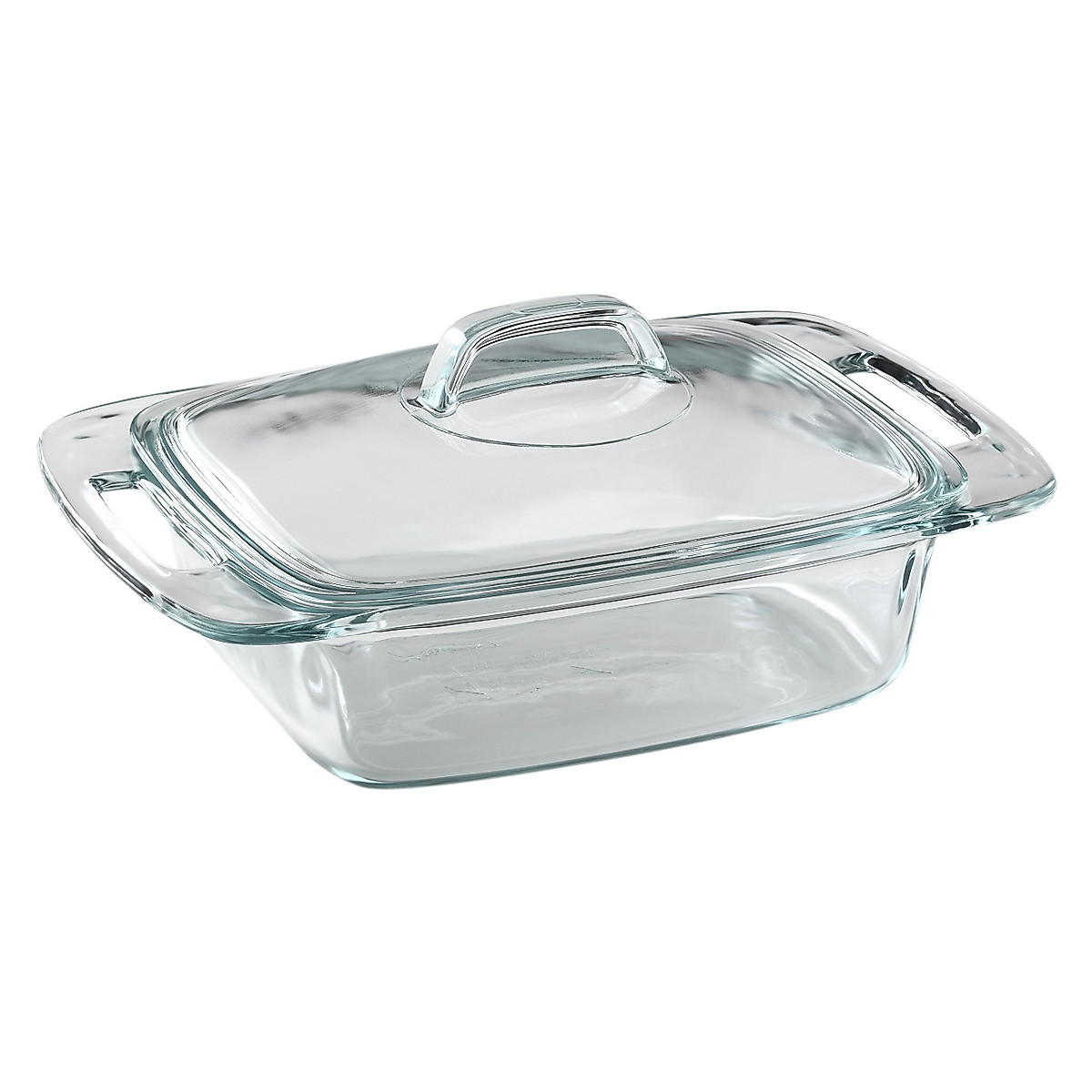 Pyrex Easy Grab 2-Qt Glass Casserole Dish with Lid, Tempered Glass Baking Dish with Large Handles, Dishwashwer, Microwave, Freezer and Pre-Heated Oven Safe