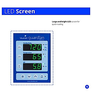 Bluelab MONGUA Guardian Monitor for pH, Temperature, and Conductivity (TDS) Measurements in Water with Easy Calibration, 3 in 1 Digital Nutrient Meter for Hydroponic System and Indoor Plant Grow White