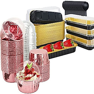 Disposable Baking Cups Cupcake Tin with Lids 150 Pack,Mini Foil Cupcake Liners Baking Pans