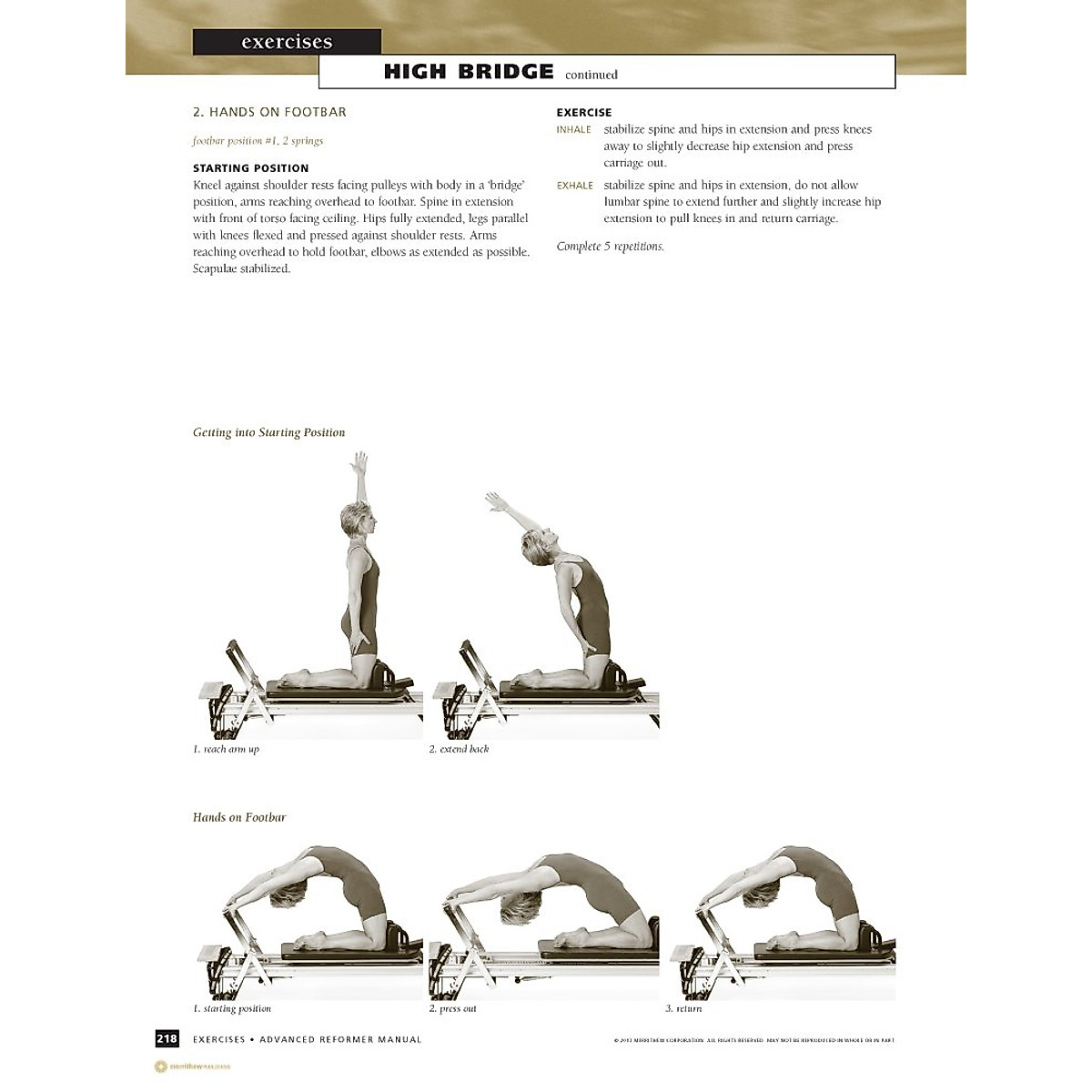 STOTT PILATES Manual - Advanced Reformer, 2nd Edition