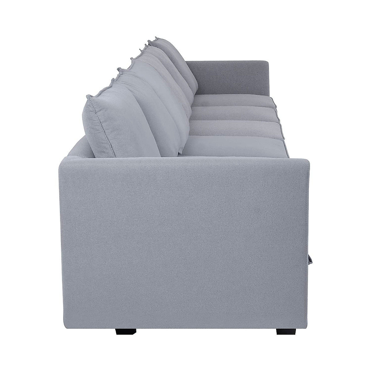 Naomi Home Elizabeth Modern DIY Collection - Convertible Modular Sectional Sofa - Ultimate Sofa Experience - Linen Sofa Couch for Living Room, Apartment, Office - 6 Piece Modular Sectional - Gray