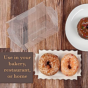 Spec101 Clear Gable Boxes for Party Favors - 50pk 3.5x6.3in Clear Gift Boxes with Handles for Bakery and Birthday Party