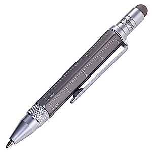 Troika CONSTRUCTION LILIPUT – PIP25/TI – Multitasking ballpoint pen (small) – Tool Pen– centimetre and inch ruler – slotted and Phillips screwdriver – stylus (titanium colour) original