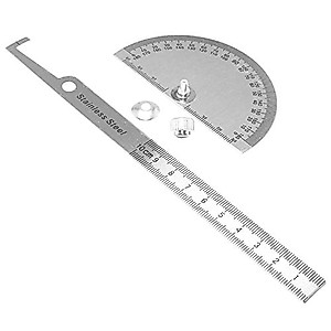 DGZZI Stainless Steel 0-180 Degree Protractor Angle Finder Rotary Arm Measuring Ruler 100mm