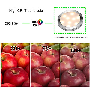 AIBOO 12V LED Under Cabinet Puck Lights Plug in, with Manual Switch, Single Puck LED Light for Closet,Counter,Showcase,12Vdc Low Voltage Wall Plug (Warm White)