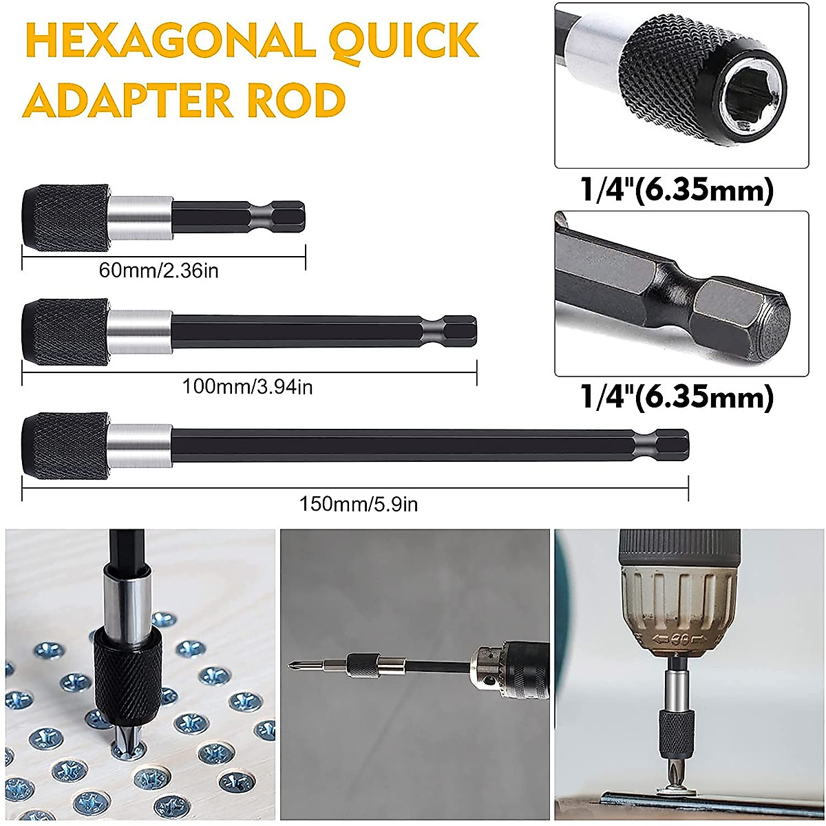 MXiiXM Flexible Drill Bit Extension & Universal Socket Wrench Tool Set, 105° Right Angle Drill Attachment, 1/4 3/8 1/2" Universal Socket Adapter Set, 3Pcs Screwdriver Bit Holder & Screwdriver Bit Kit