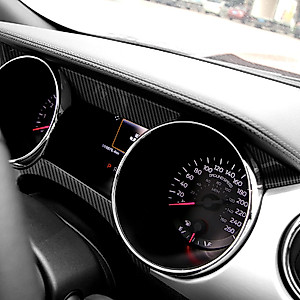 RT-TCZ Carbon Fiber Dashboard Instrument Panel Trim Frame Cover Interior Accessories for Ford Mustang 2015-2018