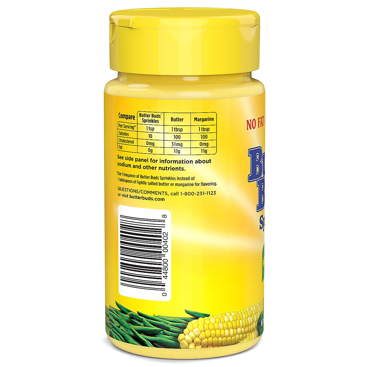 Butter Buds Sprinkles - Butter Flavor Granules - Natural - Gluten-Free - Lightly Salted Fat-Free Butter Substitute, 2.5oz (Pack of 2)