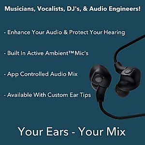 ASI Audio Premium in-Ear Monitoring System - G2 3DME Sound Limiting, EQ, IEM System, App-Controlled Ambience, Perfect for Musicians, Vocalists, Audio Engineers, and DJs