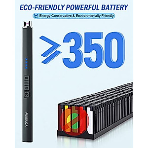 Electric Candle Lighter Plasma Arc Lighters Windproof & Flameless with USB Rechargeable Battery Double Safety Switch (Obisidian Black)