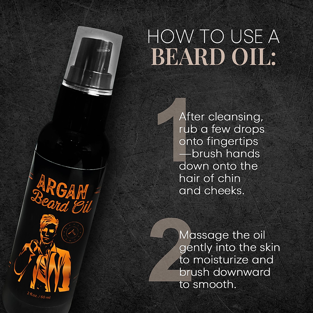 Naked Armor Argan Beard Oil - 2 fl oz Organic Beard Oil for Men, All-Natural For a Smoother, Softer, Hydrated Beard, Mens Beard Oil with Coconut Oil, Avocado Oil, Babassu Oil, Made in USA, Great Gift