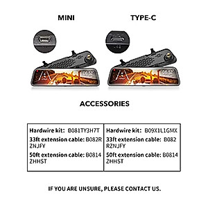 WOLFBOX Type-C Hardwire Kit for G840S(Type-C) /G930 /G850 /G900 /G840H(Type-C) /i05 Dash Cam, Hard Wire Car Charger Cable Kit 12V- 24V to 5V for Dash Cameras with Battery Drain Protection