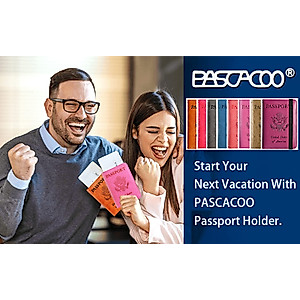 Passport Holder Cover Wallet Travel Essentials RFID Blocking Leather Card Case International Travel Must Haves Travel Accessories for Women Men(101#Coffee Grey)