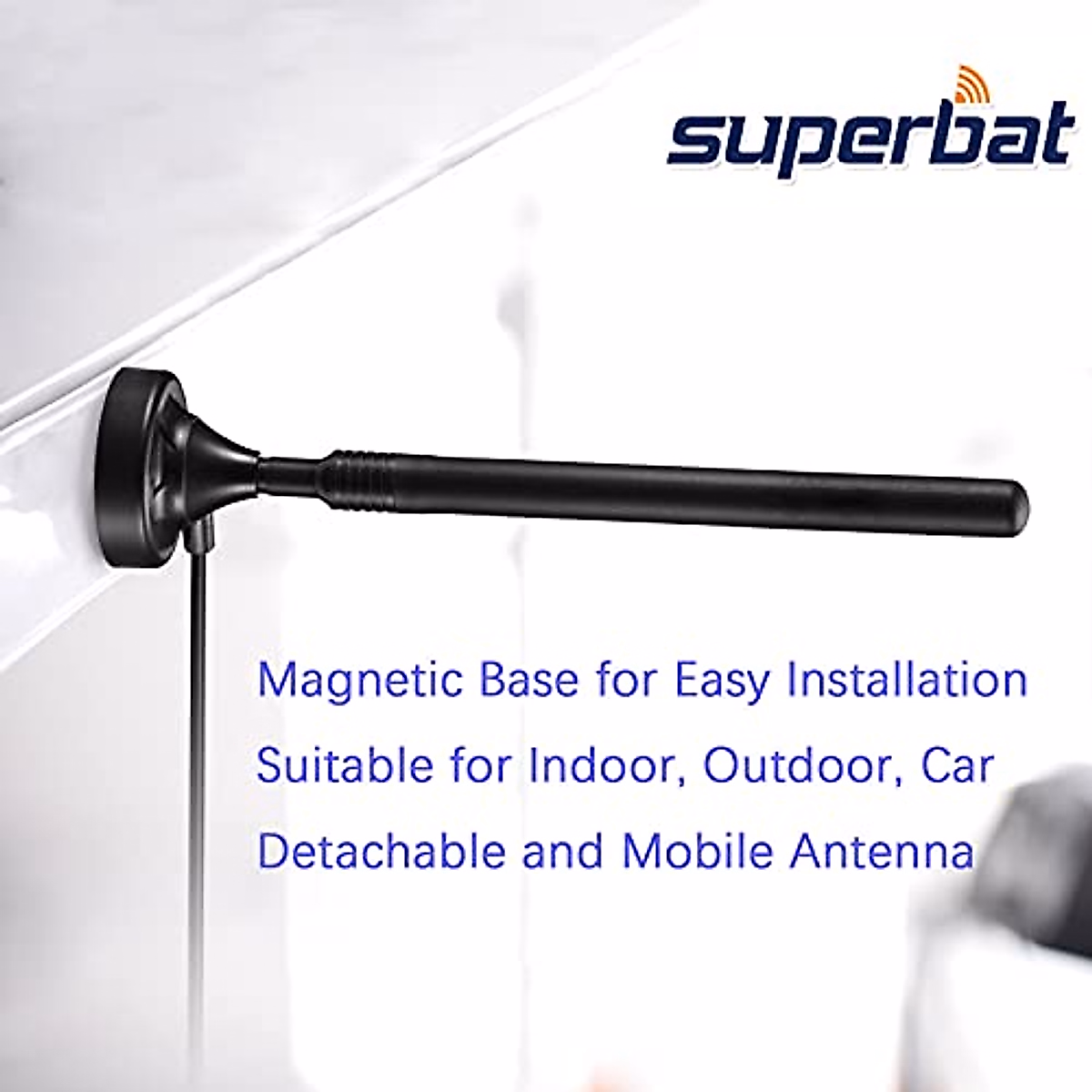 SUPERBAT 4G LTE Magnetic Mount External Antenna RP SMA Male Antenna for Verizon T-Mobile Router Gateway Modem Camera RTL SDR dongles Helium Hotspot RAK Sensecap M1 Finestra Miner etc.