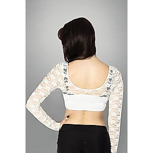 ENVY BODY SHOP Lace Sleecrets Add Sleeves to Any Dress or Top (US, Alpha, Medium, Regular, Regular, White)