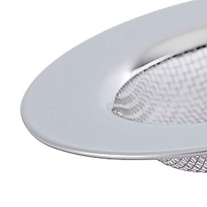 Mtsooning 2Pcs Kitchen Sink Strainer Drainer, 3 Inch Stainless Steel Mesh Sink Drain Cover Stopper for Kitchen Basin Bath Basket Filter Replacement