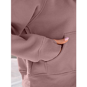 AUTOMET Womens Zip Up Hoodies Fleece Jackets Oversized Sweatshirts Fall Fashion Outfits 2025 Sweaters Winter Clothes Darkpink S