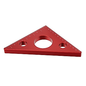 45 Degree Aluminum Alloy Angle Ruler Inch Metric, Carpentry Squares DIY Woodworking Triangle Ruler Measuring Gauging Tool for Industrial Household