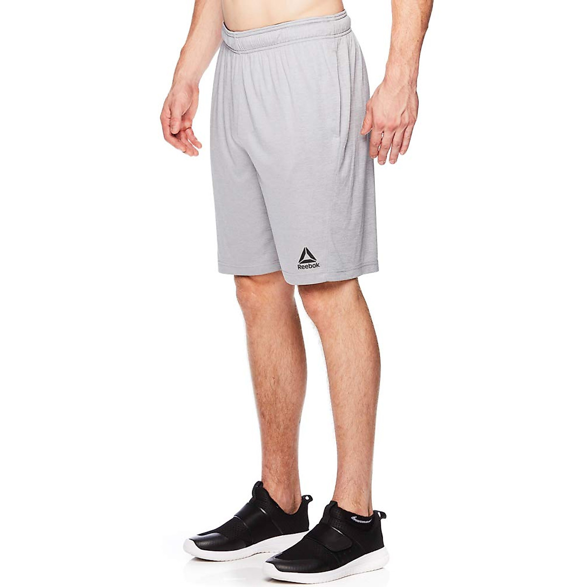 Reebok Men's Drawstring Shorts - Athletic Running & Workout Short - Cruz Sleet Heather, Medium