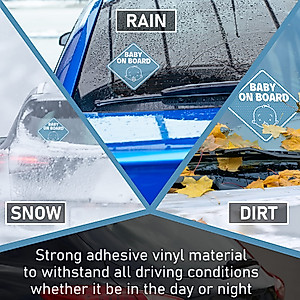 Babypop! Baby on Board Sticker for Cars - Baby on Board Sign, No Residue and See Through Safety Cute Design 2 Pack