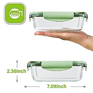 EONJOE 6-pack 2.5 cups small glass containers with vent lid for meal prep food left overs storage kids adult snack bento boxes lunch cups Leak Proof