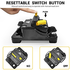 [Full Load Rating] 150 Amp Circuit Breaker Box for Trolling Motor Marine Boat ATV Vehicles Stereo Audio Solar Battery System with Manual Reset Inline Fuse IP67 Waterproof 150a Breaker 12-48V DC