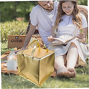 Reusable Grocery Bag Insulation Foldable Grocery Shopping Tote Insulated Pizza Insulated for Delivery Meal Grocery Tote Aluminum Golden Zipper Insulated Delivery Pouch Food