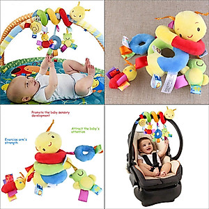ifundom Car Seat Toys, Toys for Car Seat Crib Mobile Bed Around Rattle Bell Cartoon Insect Stroller Hanging Stuffed Wrap Spiral Safety Plush Toys for Crib Bed Stroller Car Seat Bar