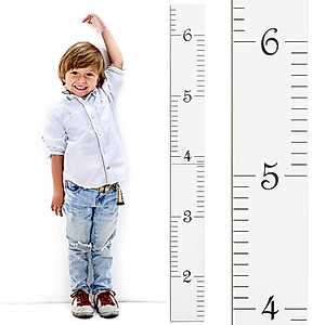HEADWATERS STUDIO Wooden Ruler Growth Chart for Kids, Boys and Girls - Height Chart & Height Measurement for Wall - Kids Nursery Wall Decor and Room Hanging Wall Decor - Original - White