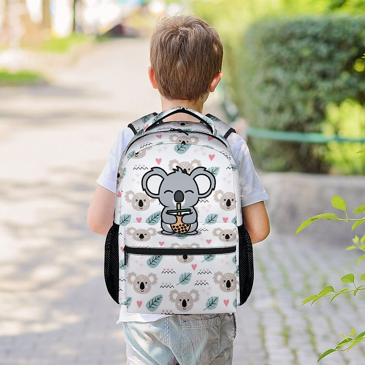 CUNEXTTIME Koala Backpack for Girls Boys, 16 Inch Cute Backpack for School, White Lightweight Durable Bookbag for Kids