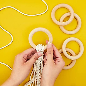 30 Pack 3 Inch Wooden Rings for Crafts, Macrame, Crochet, DIY Jewelry Making
