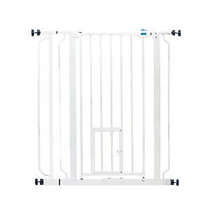 Carlson Extra Tall Walk Through Pet Gate with Small Pet Door, Includes 4-Inch Extension Kit, 4 Pack Pressure Mount Kit and 4 Pack Wall Mount Kit