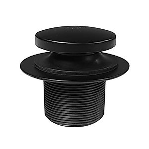 Westbrass D931K-62 1-3/8" Fine Thread Tip-Toe Bathtub Drain Plug Trim Set with One-Hole Overflow Faceplate and 1-1/2" Adapter Bushing, Matte Black