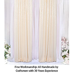 Sparkle Backdrop Curtain Ivory 2 Panels Set Sequin Photo Backdrop 2FTx8FT Sequin Backdrop Curtain Pack of 2-1220S