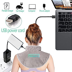 Neck Heating Pad,Haniperis Heated Neck Shoulder Wrap with Auto Shut Off and 3 Adjustable Temperature,Electric Thermal Compress Neck Brace,Heat Therapy for Soreness & Stiffness Pain Relief (XL)