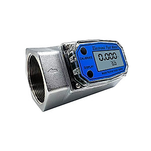Digital Turbine Flow Meter Fuel Flow Meter Electronic 2 Inch Fuel Meter with Digital Display Gas Oil Fuel Flow Meter Water Flow Meter ±1% Accuracy for for Measure Diesel Kerosene and Water