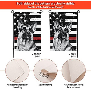 German Shepherd Garden Flag For Outside Dog Yard Flag Burlap Home Flag Double Sided Decoration Flag 12 X 18 Inch