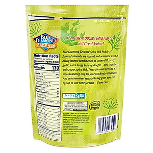 Blue Diamond Almonds, Spicy Dill Pickle, 16oz Bag