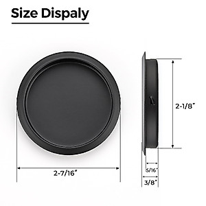 Ravinte 4 Pack Closet Door Finger Pull 2-1/8", Sliding Closet Door Hardware Easy Snap-in Installation, No Nails Needed