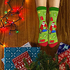 Funny Christmas Socks for Men Women Teens Boys - Jolly Af Secret Santa Gifts Christmas Novelty Fun Crew Funky Cute Crazy Silly Socks Funny Xmas Stocking Stuffers