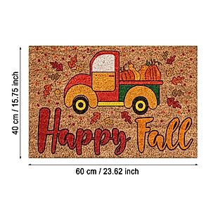 Rubber Door Mats Welcome Color Block Happy Harvest Front Mat Indoor Thanksgiving Attractive Fall Funny Outdoor Mat