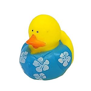 Cool Rubber Ducks (2") Standard Size. (12 Pack) Cute Duck Bath Tub Pool Toys. (Luau Rubber Duckies)