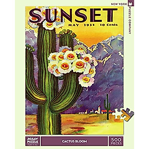 New York Puzzle Company - Sunset Cactus Blooms - 500 Piece Jigsaw Puzzle