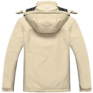 SUOKENI Men's Waterproof Ski Jacket Warm Winter Snow Coat Hooded Raincoat X-Large