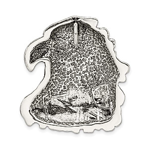 Sterling Silver Antiqued Eagle Head Pendant 39mm 33mm style QC4083