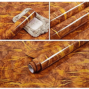 GLOW4U Waterproof Marble Granite Look Contact Paper Kitchen CounterTop Backsplash Table Self Adhesive Film Vinyl Shelf Liner