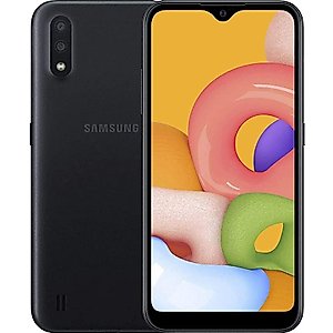 Samsung Galaxy A01 (A015M) 16GB Single SIM, GSM Unlocked, (CDMA Verizon/Sprint Not Supported) Smartphone International Version No Warranty (Black)