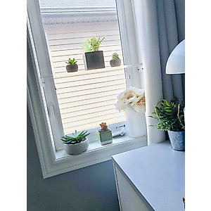 Elegant and Sophisticated Floating Window Shelf (29.5", Double Shelf) - Crystal Clear Recessed Durable Strong Acrylic Trinket, Plants and Succulents Indoor Collection Display Stand Trendy Modern