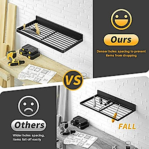 UUP Power Tool Organizer Drill Holder Wall Mount Garage Power Tool Storage Rack With Charging Station Heavy Duty Cordless Tool Organizer, Christmas Gift for Men Dad Father's Day, 2 Pack